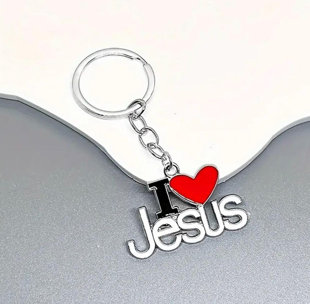 I Love Jesus Keyring – Christian Faith Keychain, Religious Gift ...