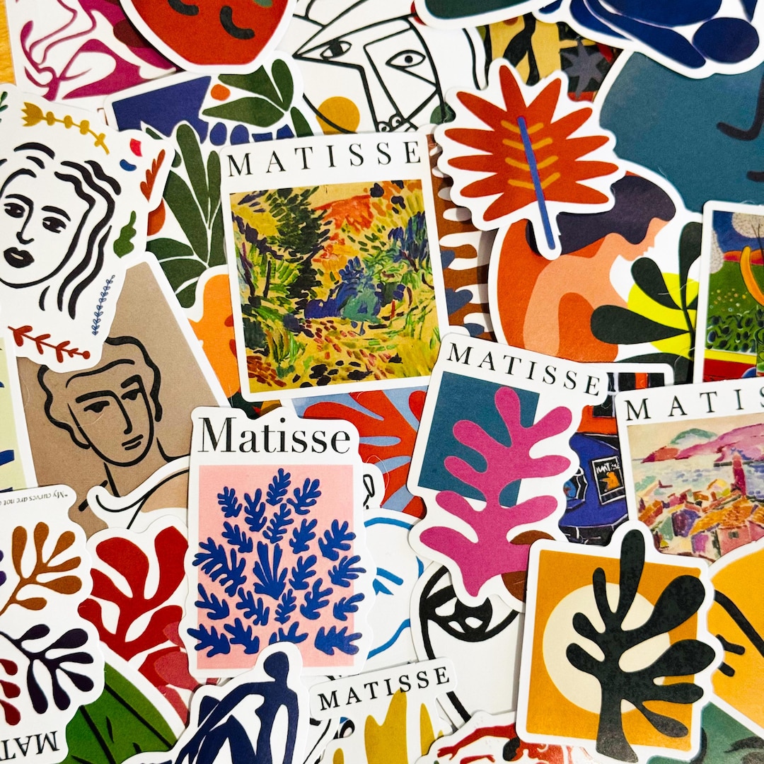 50 Matisse Stickers Pack, Vinyl Abstract Art, Die Cut Decal Set ...