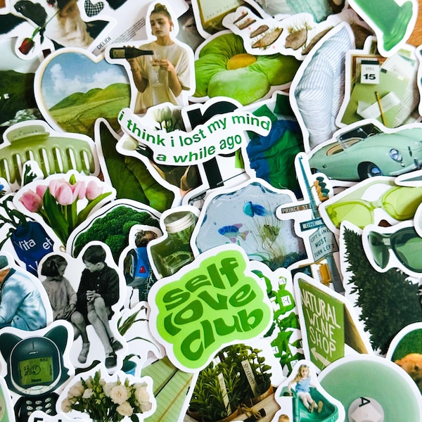Sticker Pack Aesthetic Green - Etsy
