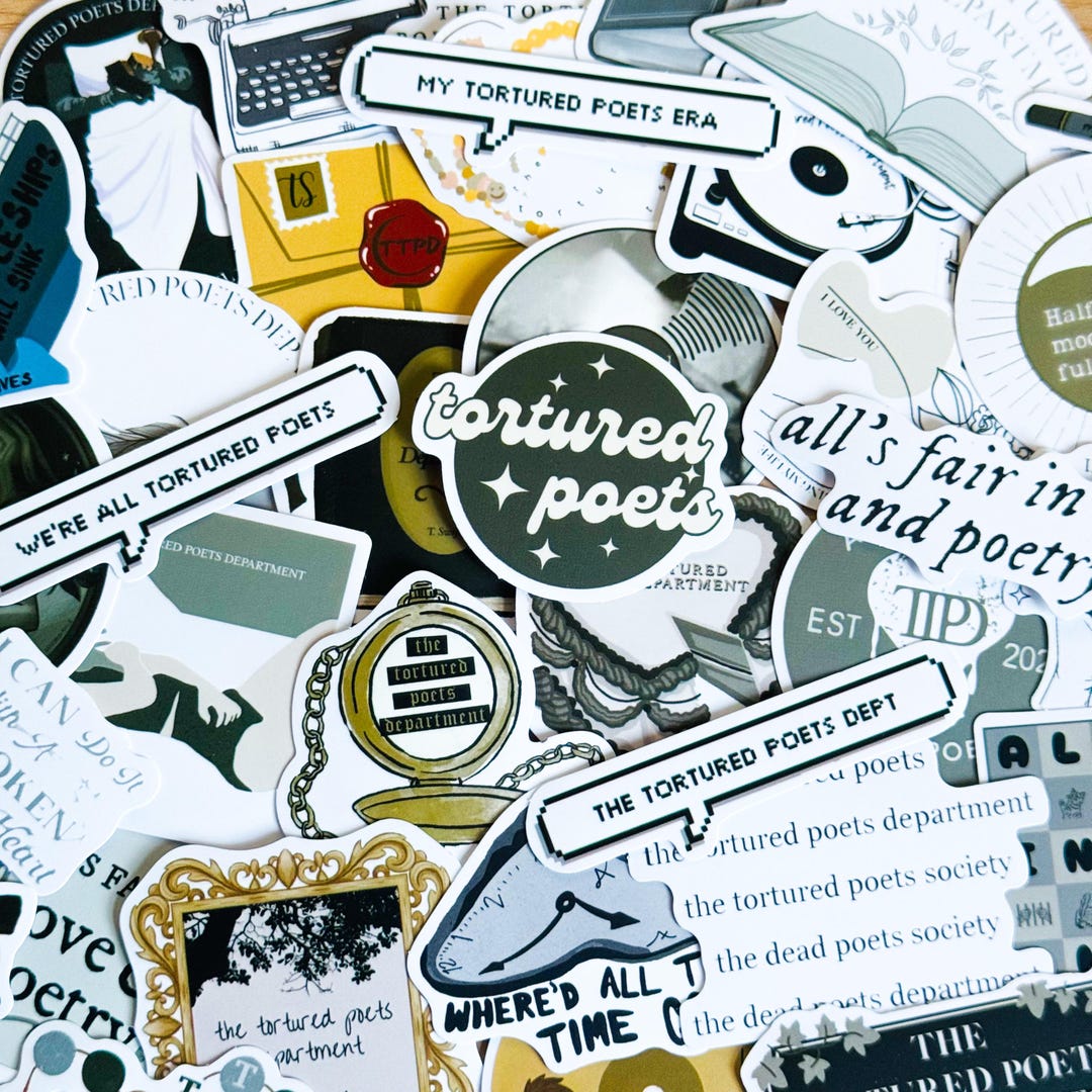 50 Pcs Swiftie Stickers, Tortured Poets, Era Stickers, Vinyl Sticker ...