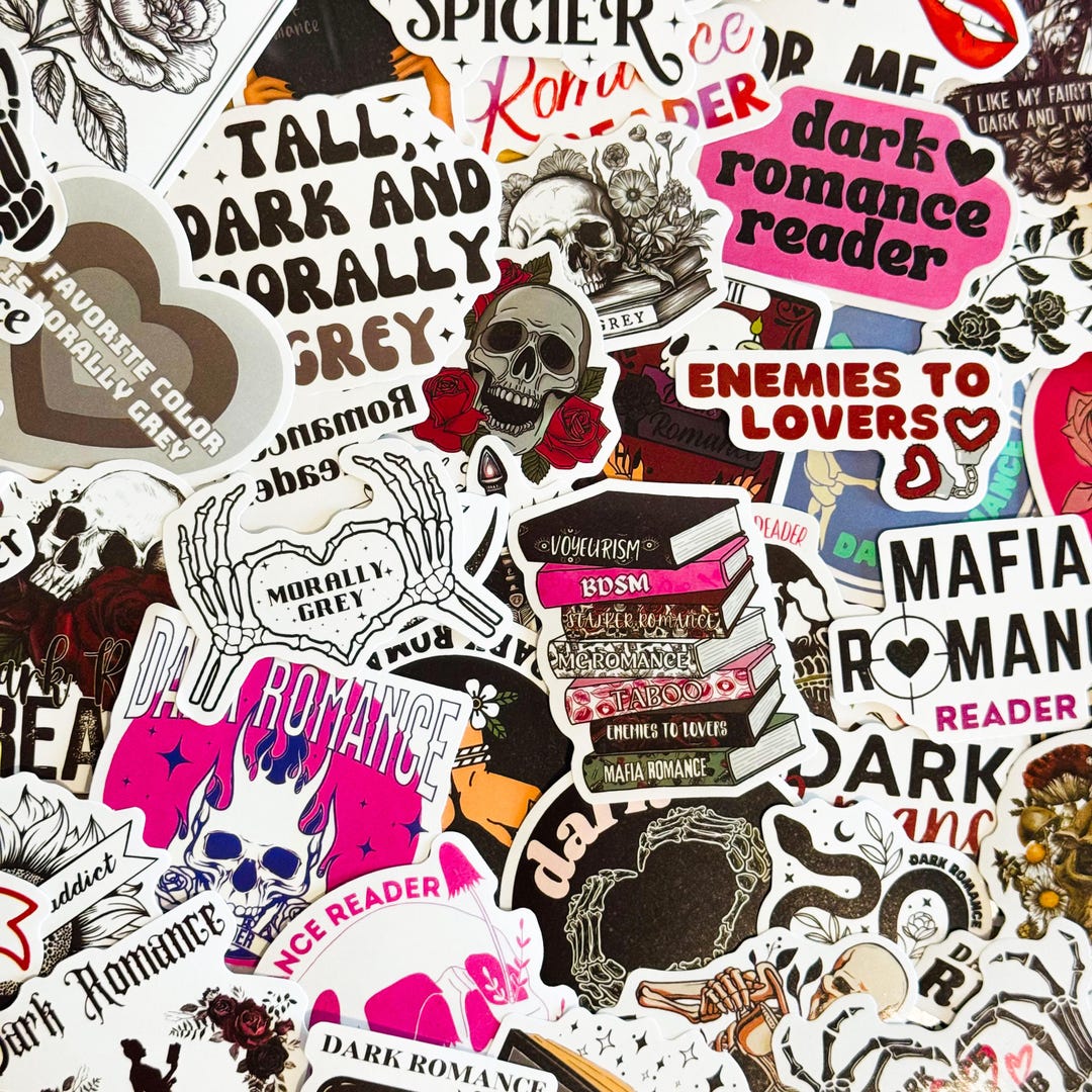50 Dark Romance Stickers, Dark Smut Bookish Kindle Sticker Pack, Smutty ...