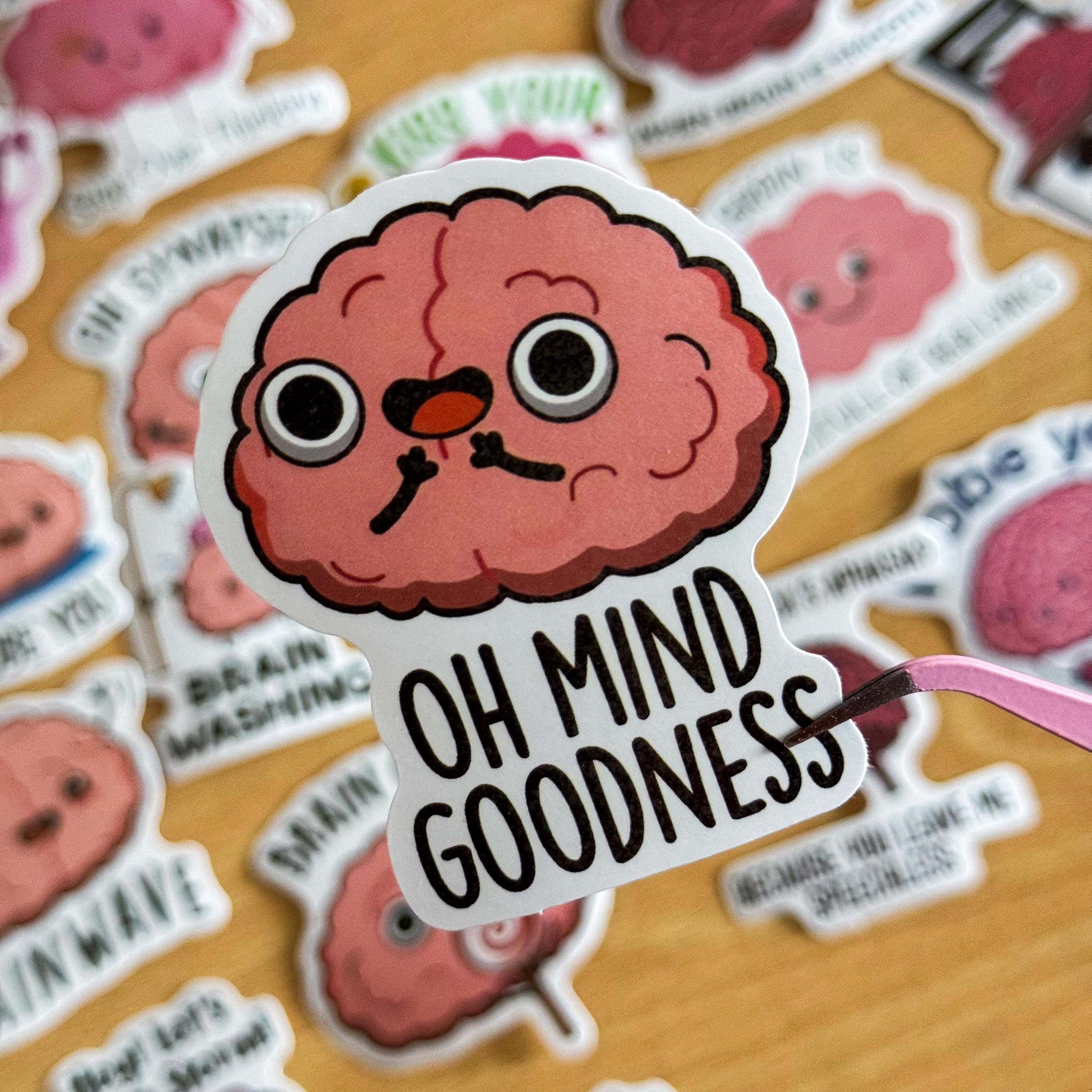 50pcs Cartoon Brain Stickers, Cute Vinyl Decals for Laptop, Water ...