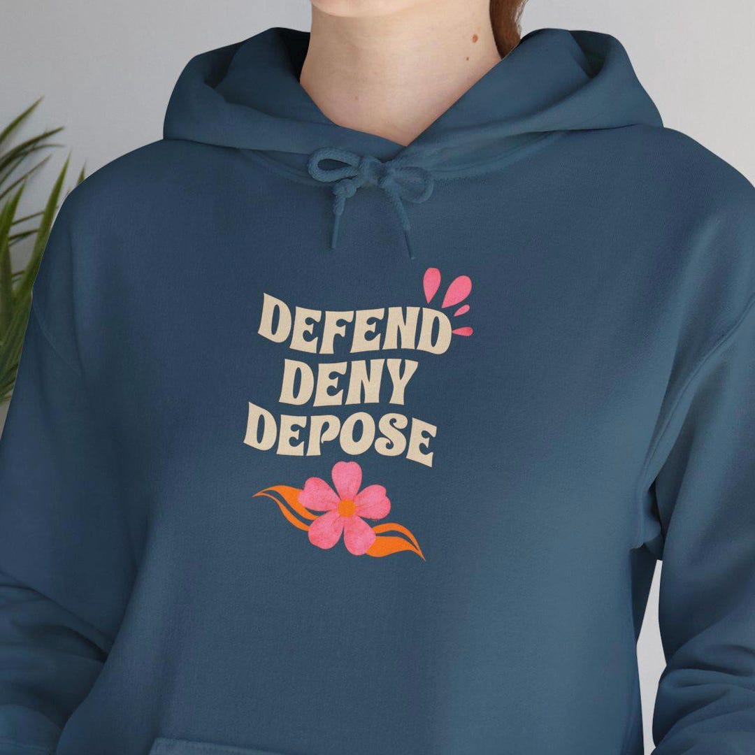 DEFEND DENY DEPOSE Unisex Hoodie, Graphic Sweatshirt, Pullover Jumper ...