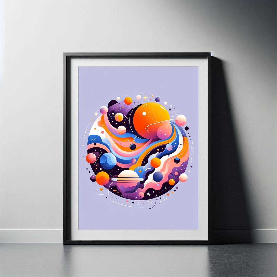 Colorful Space Art, Colorful Space Poster, Rainbow Universe, Eclectic ...