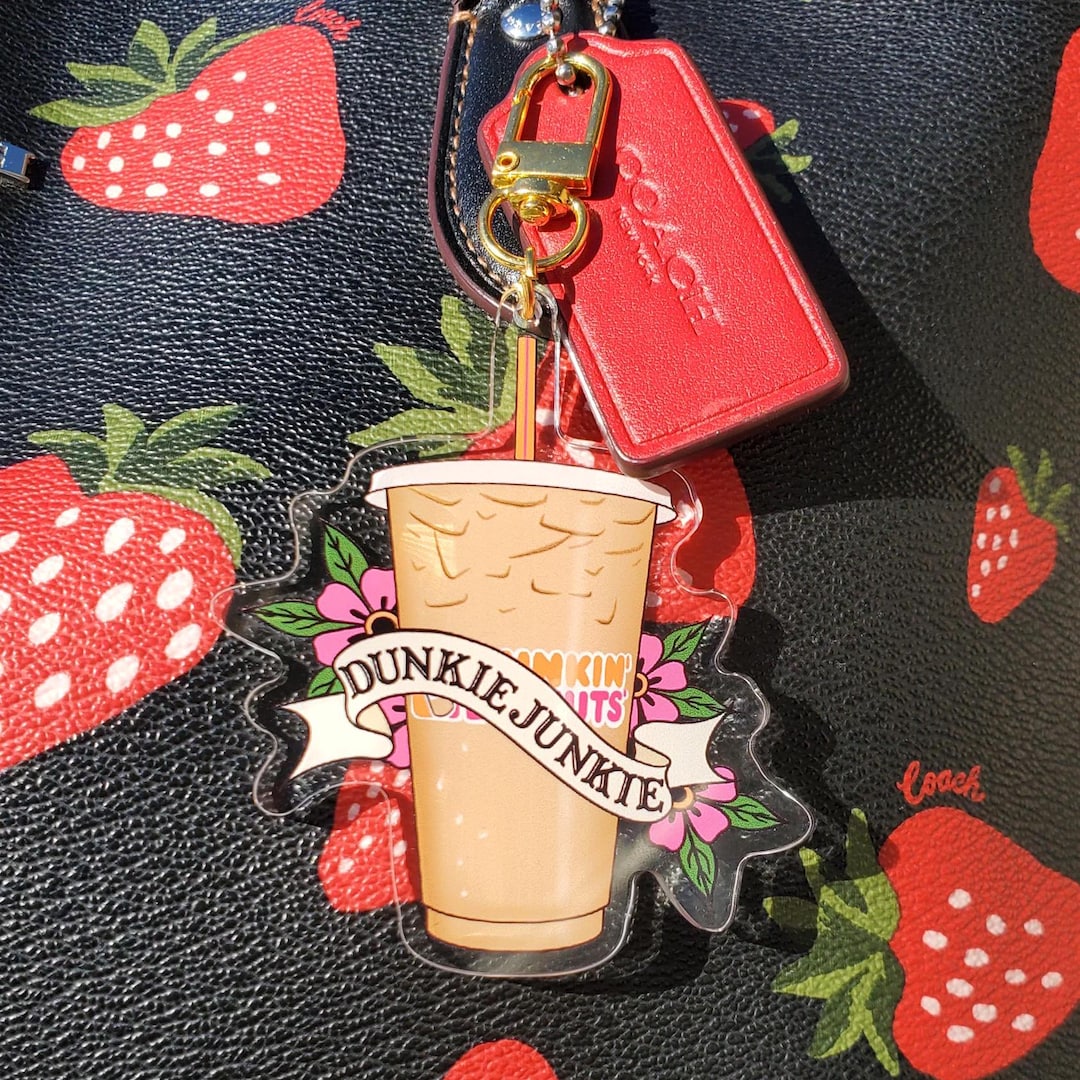 Dunkie Junkie | Dunkin Donuts Iced Coffee Tattoo Keychain - Etsy