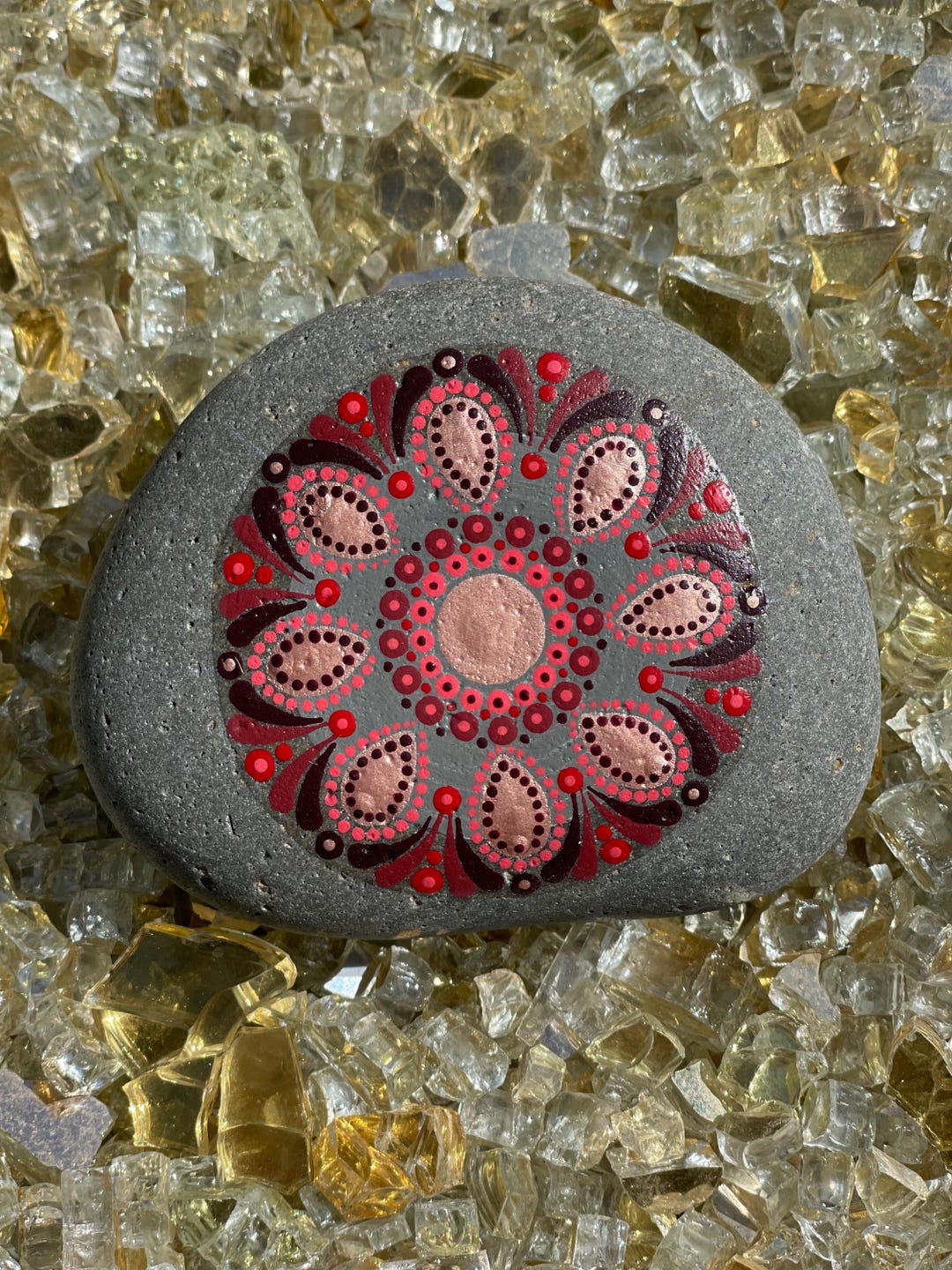 Hand Painted Mandala Rock - Etsy