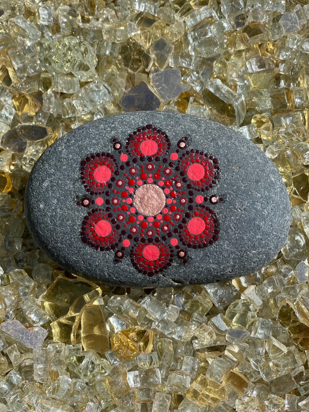 Hand Painted Mandala Rock - Etsy