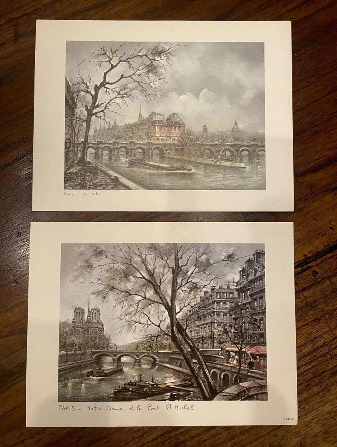 Set of Two Original Vintage Paris, France Lithograph Prints ~ Maurice ...