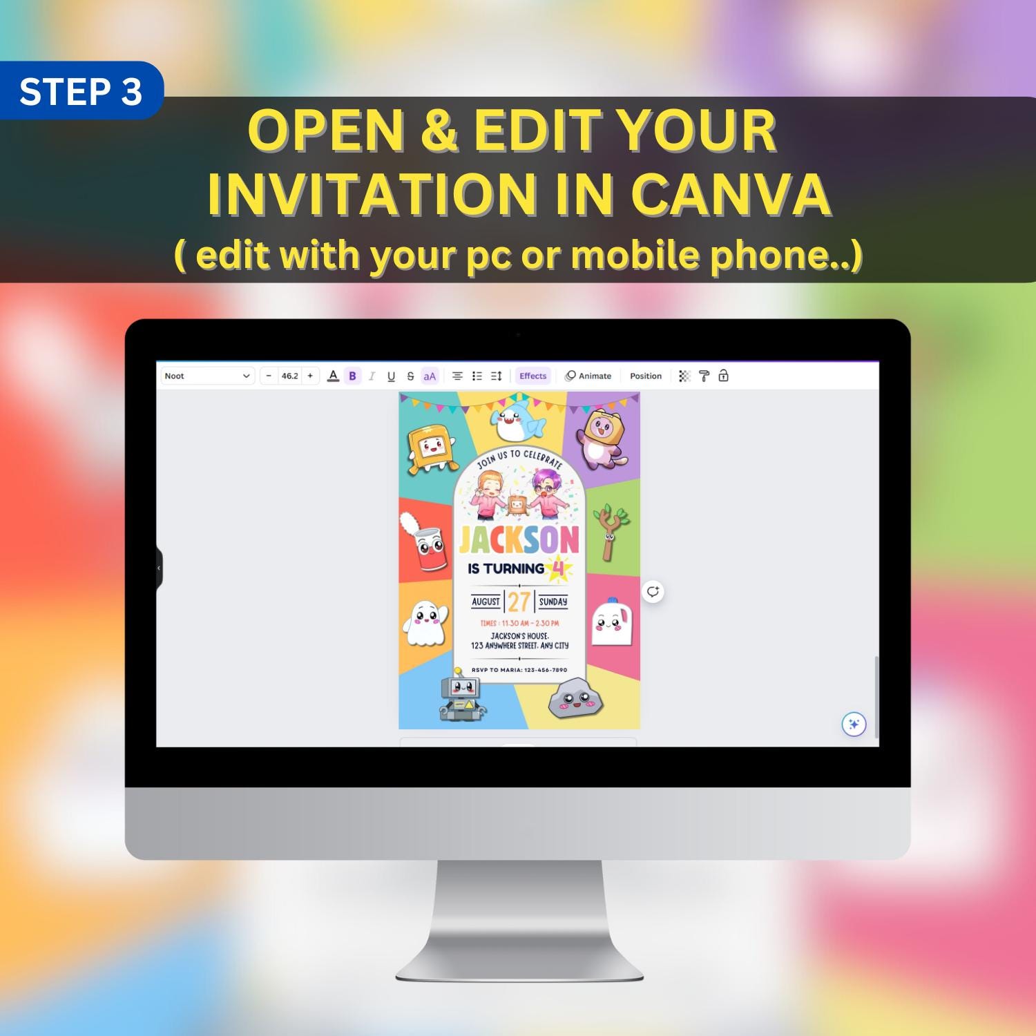 Lankybox Birthday Invitation, Lankybox Birthday, Lankybox Invitation ...