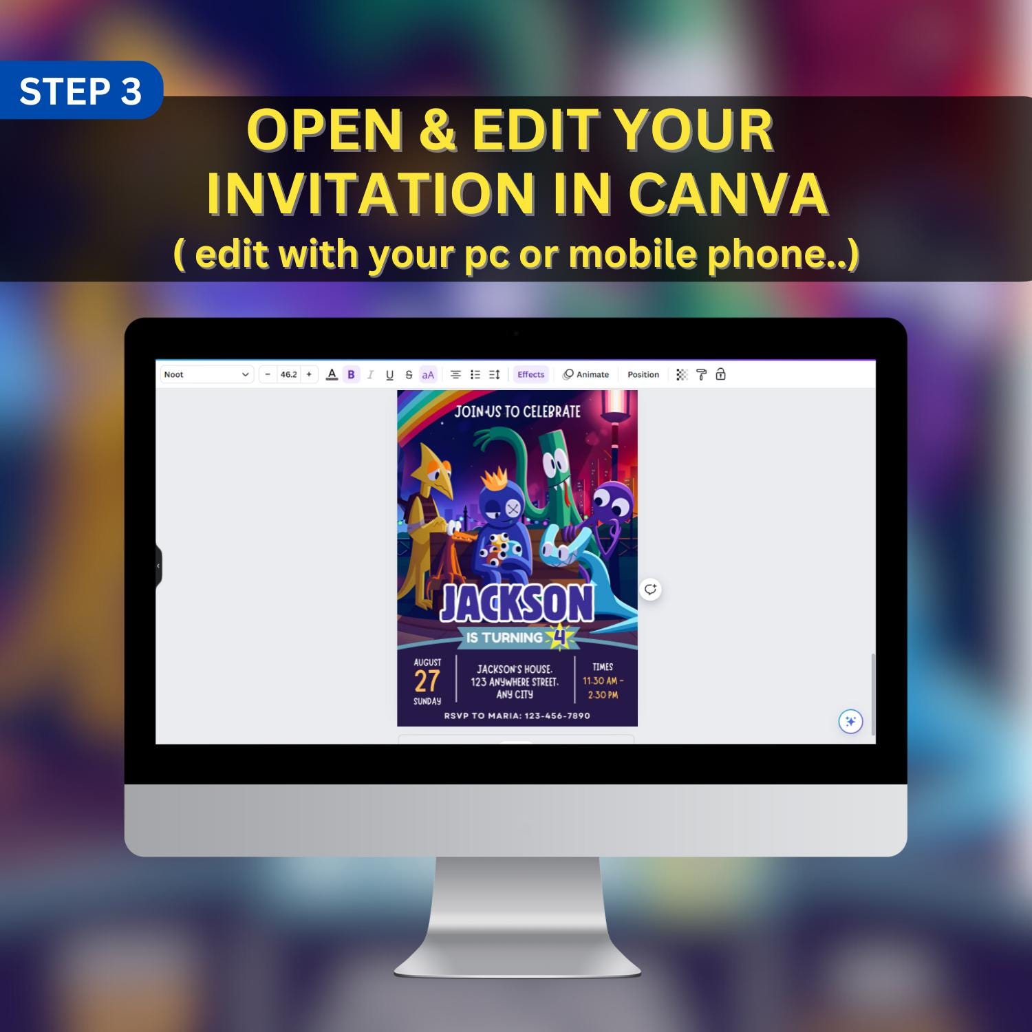 Rainbow Friends Birthday Invitation, Rainbow Party Invite, Friends ...