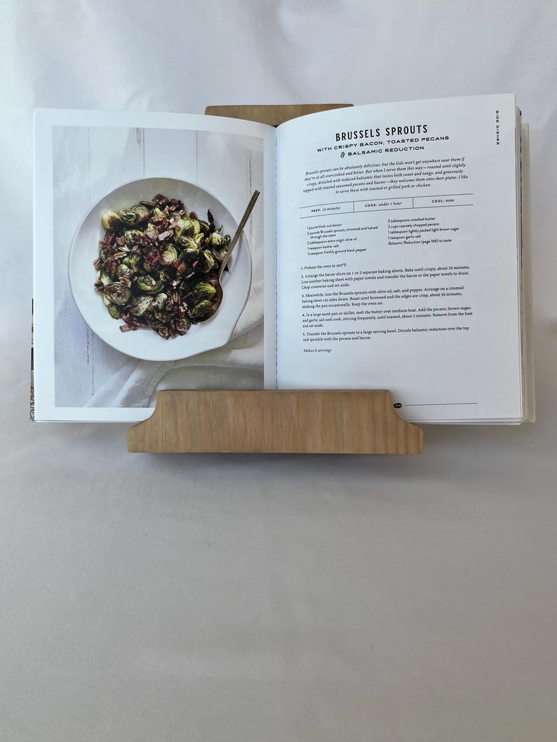 Cookbook Stand | Wooden Cook Book Display | Recipe + Tablet Holder ...