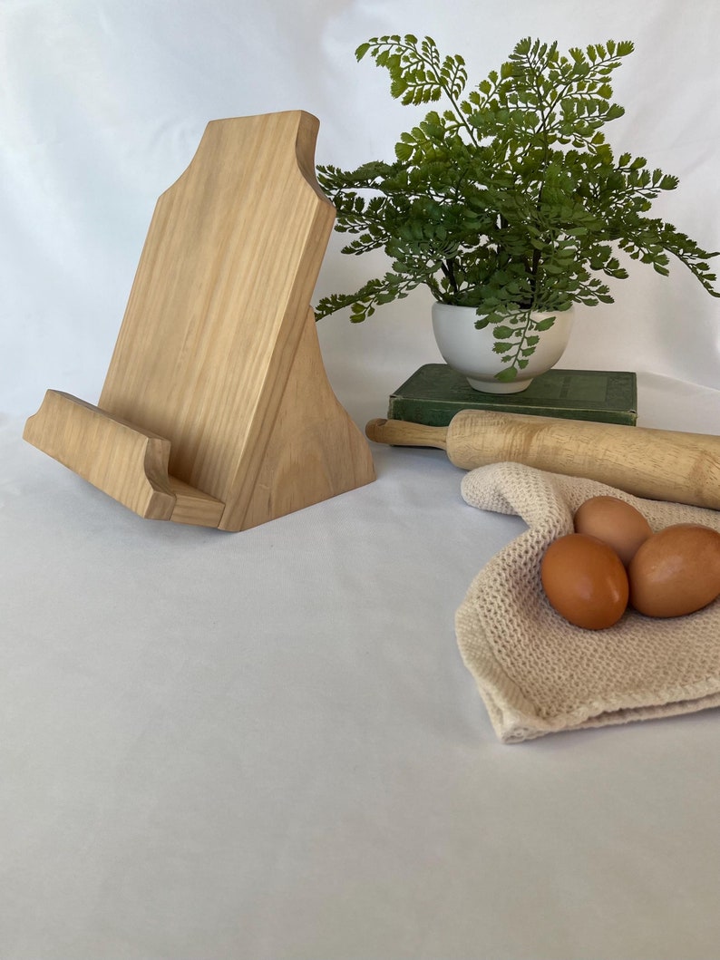 Cookbook Stand | Wooden Cook Book Display | Recipe + Tablet Holder ...
