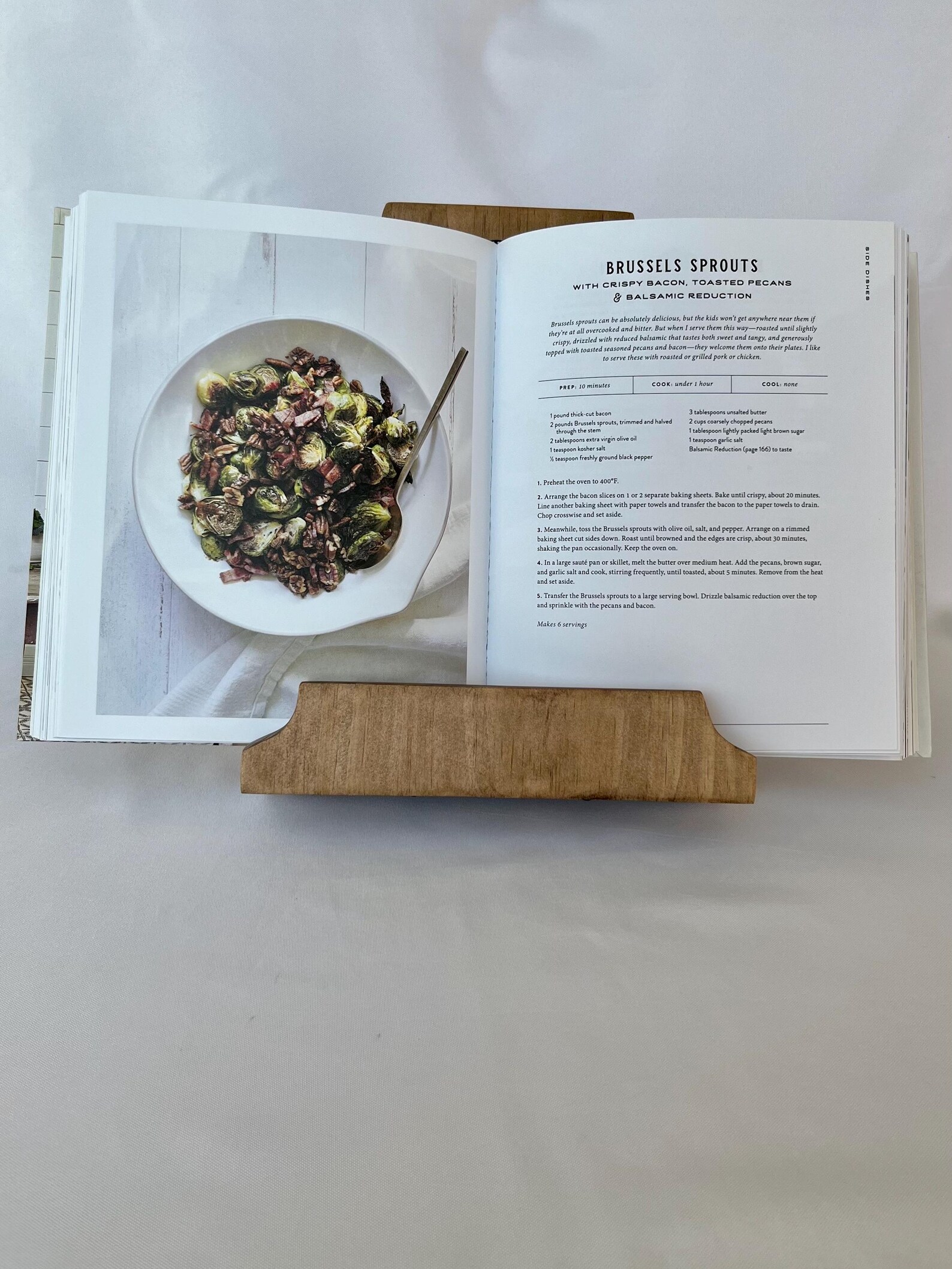 Cookbook Stand | Wooden Cook Book Display | Recipe + Tablet Holder ...