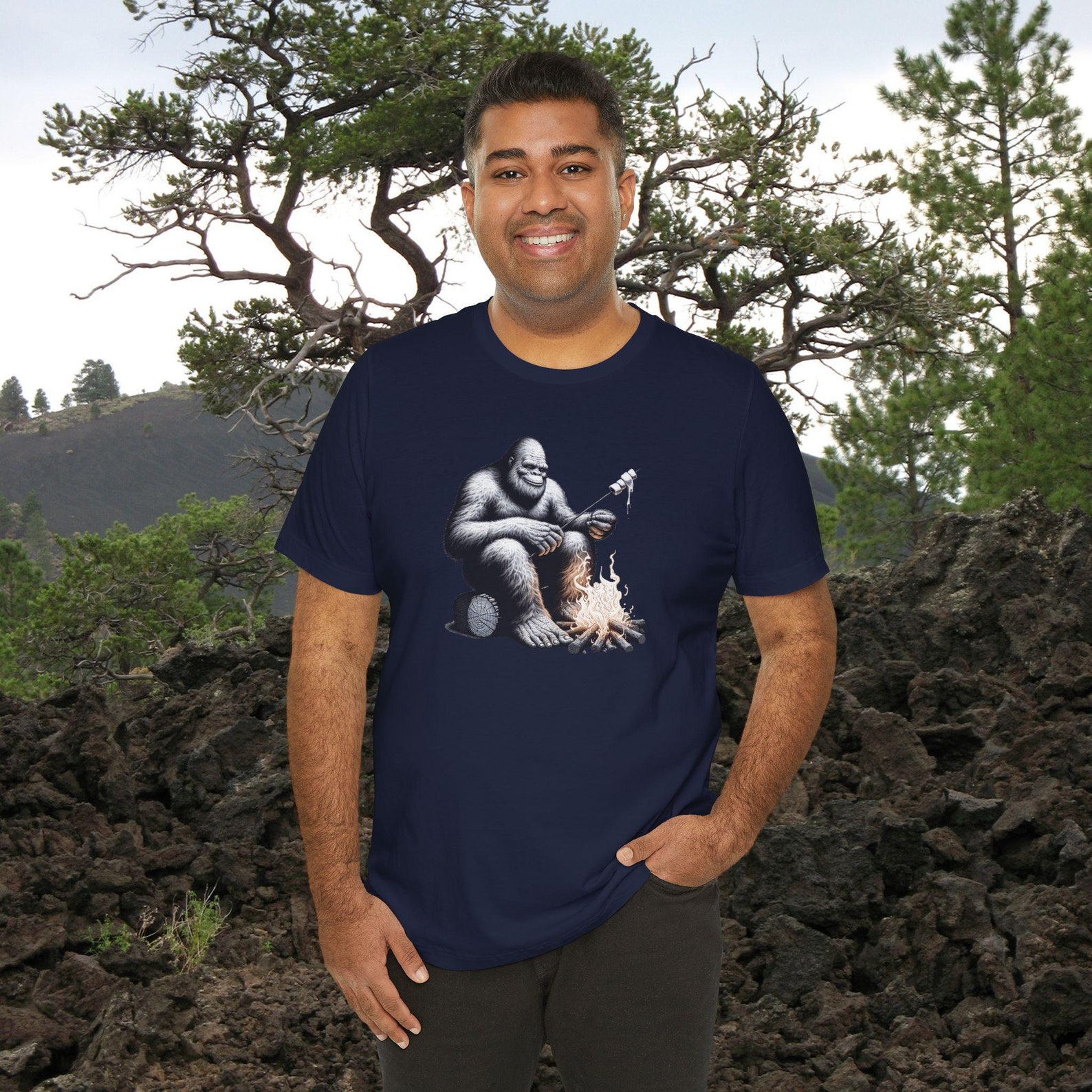 Bigfoot Campfire Tee, Sasquatch Shirt, Wilderness Lovers Gift, Camping ...