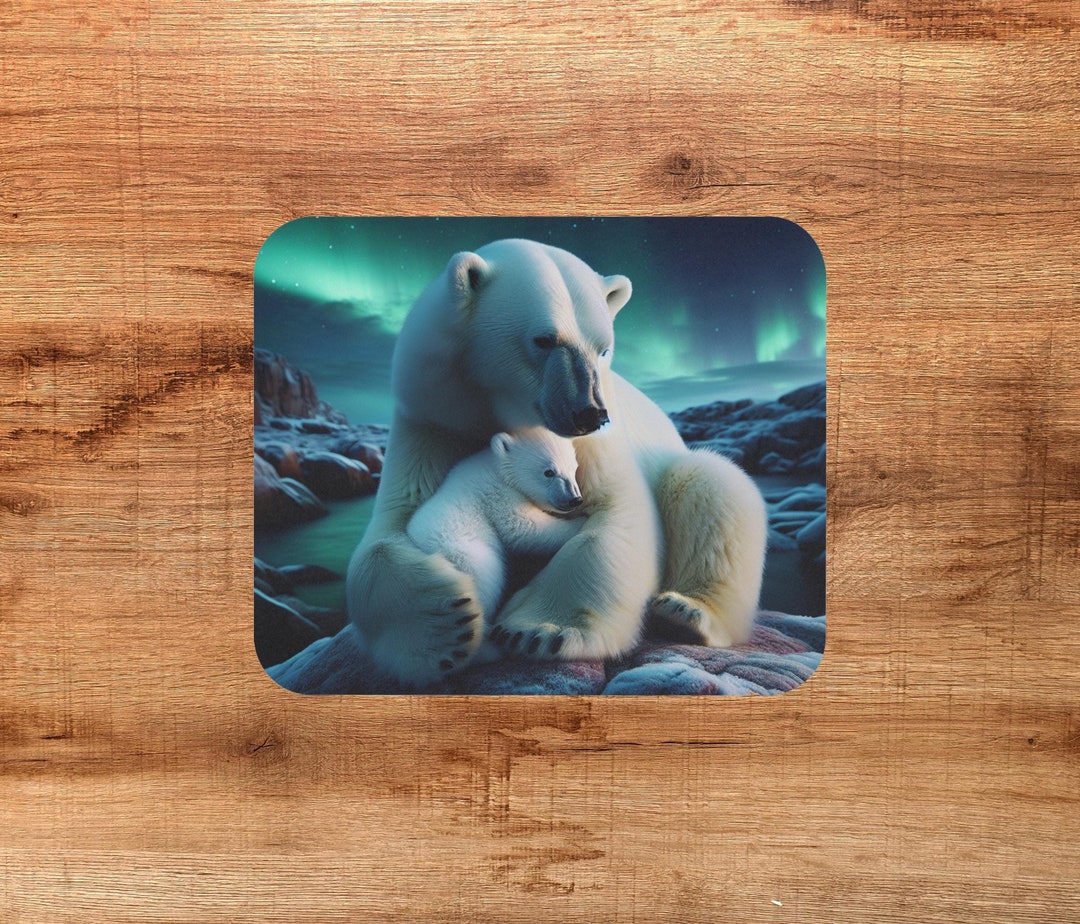 Aurora Polar Bear Pad, Cute Animal Decor, Gift for Nature Lovers, Home ...