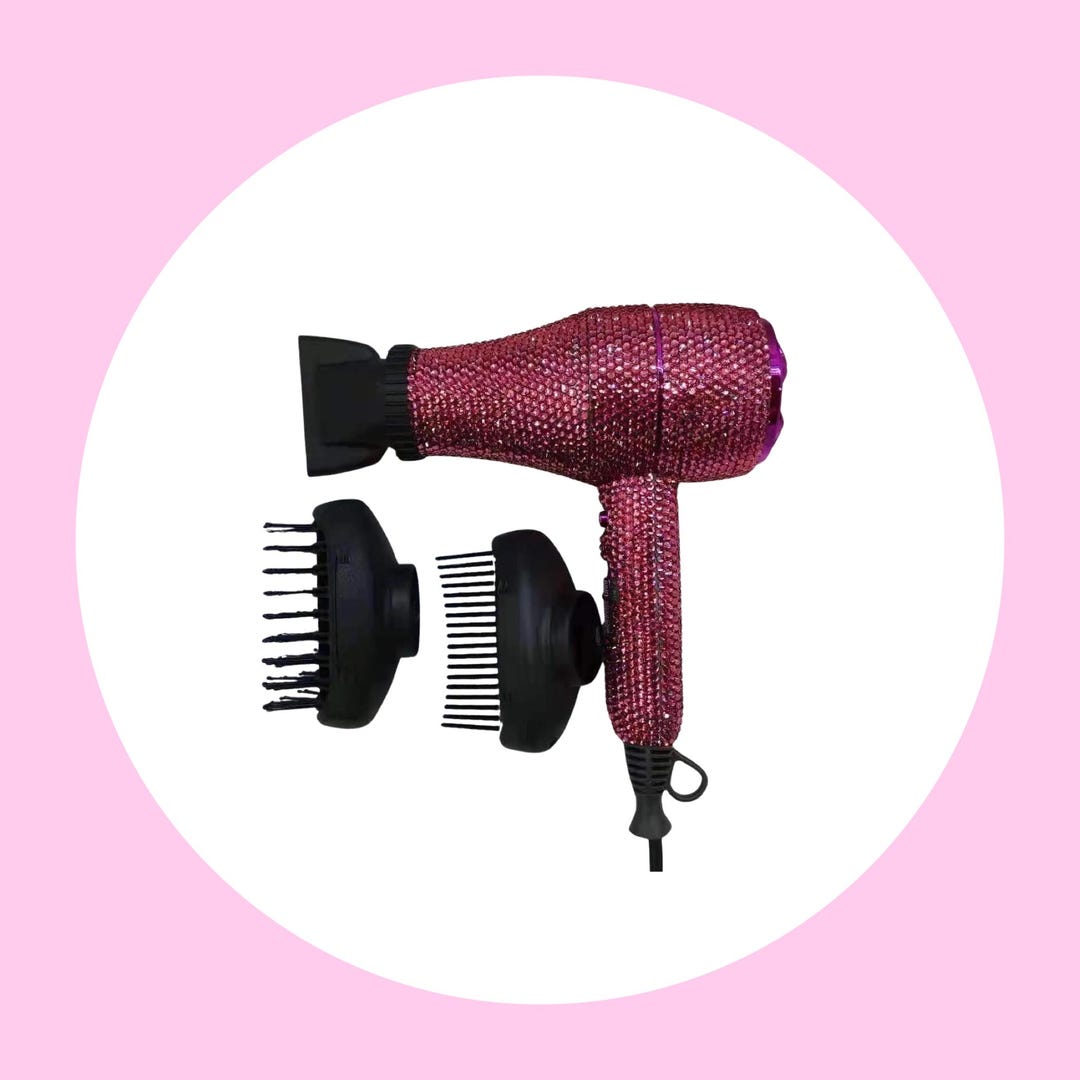 TPE Hot Pink Rhinestone Blowdryer - Etsy