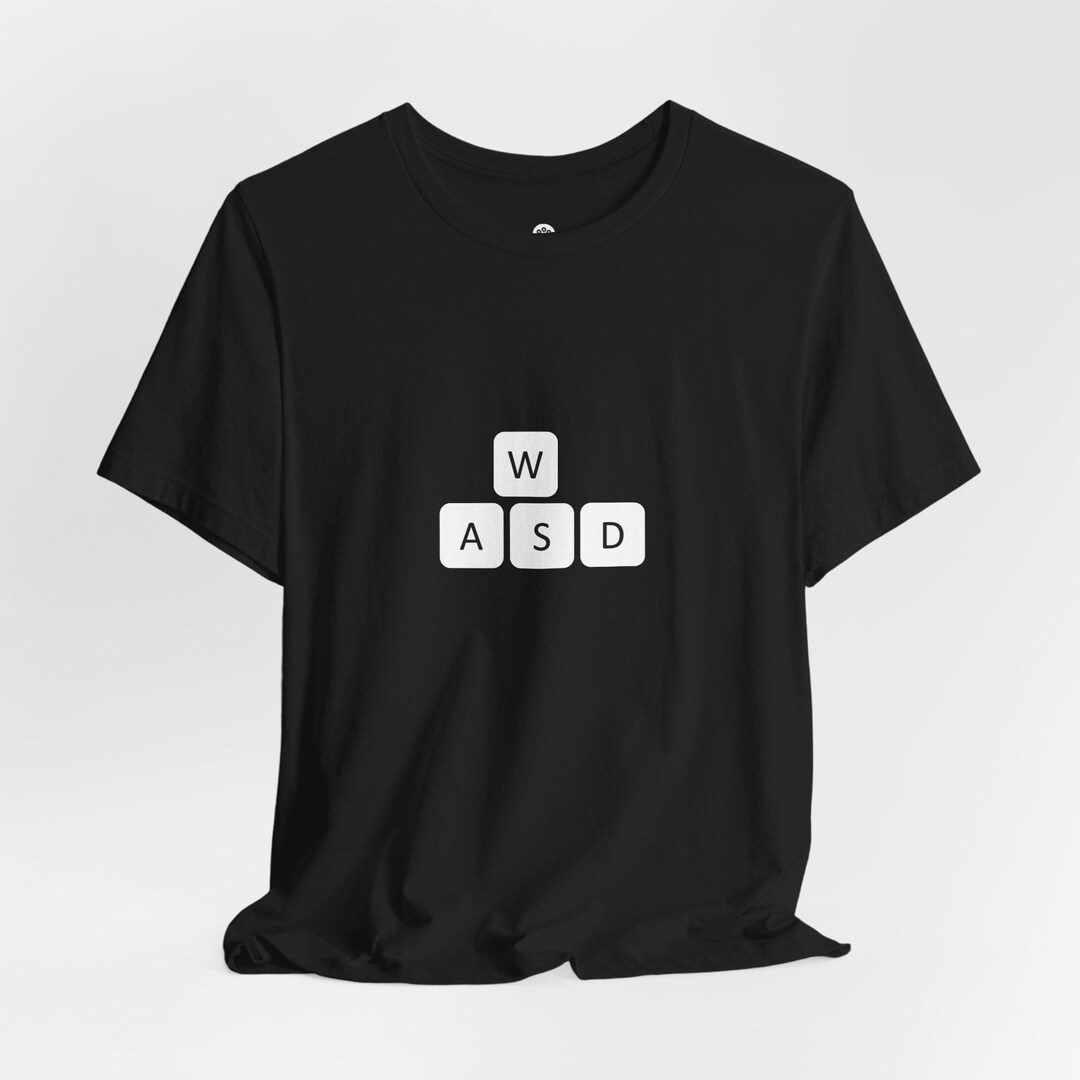 WASD Gamer Keyboard T-shirt Short Sleeve Tee PC Mens Womens Ladies Dad ...