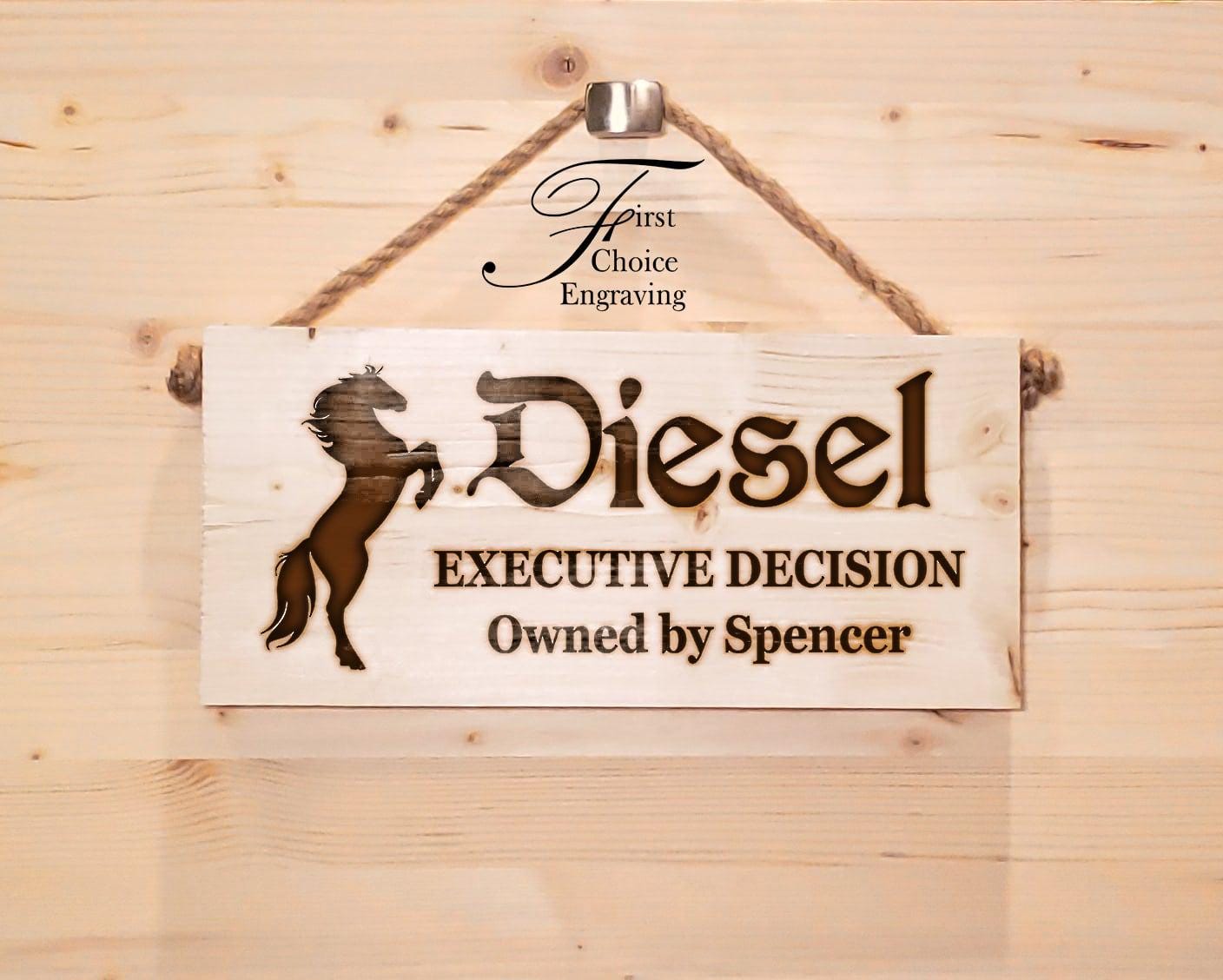 Horse Stall Sign | Custom Stall Wooden Sign | Engraved Gift ...