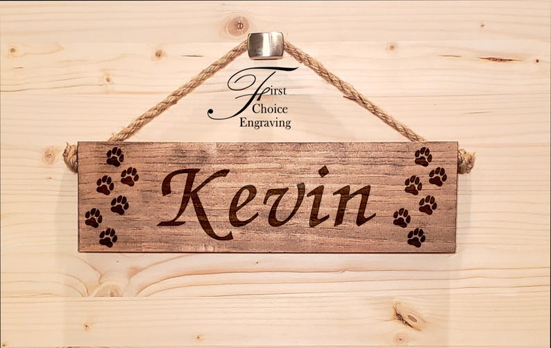 Dog Sign | Custom Wooden Dog Name Sign | Engraved Gift | Pet Name ...