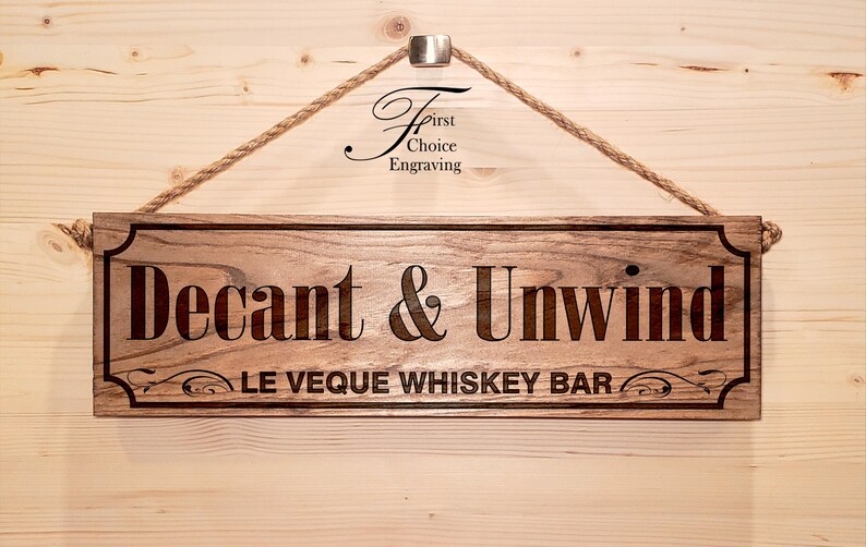 Whiskey Bar Sign | Custom Whiskey Wooden Sign | Engraved Gift | Rustic ...