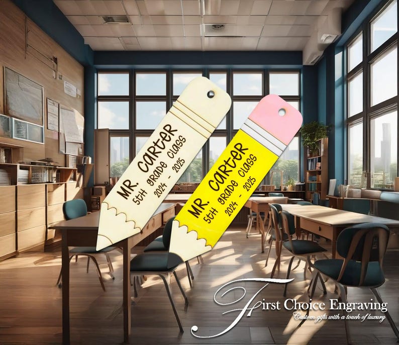 Personalized Pencil Bookmark | Classroom Bookmark | Gift | Teacher Gift ...
