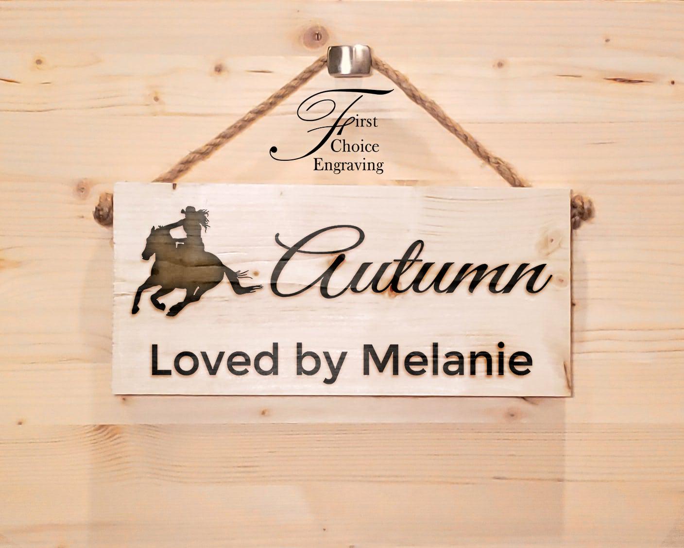 Horse Stall Sign Custom Stall Wooden Sign Engraved Gift Equestrian ...