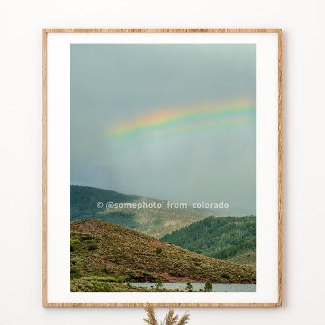 Landscape Photography Rainbow Photo, Mountain Rainbow Poster, Stormy ...