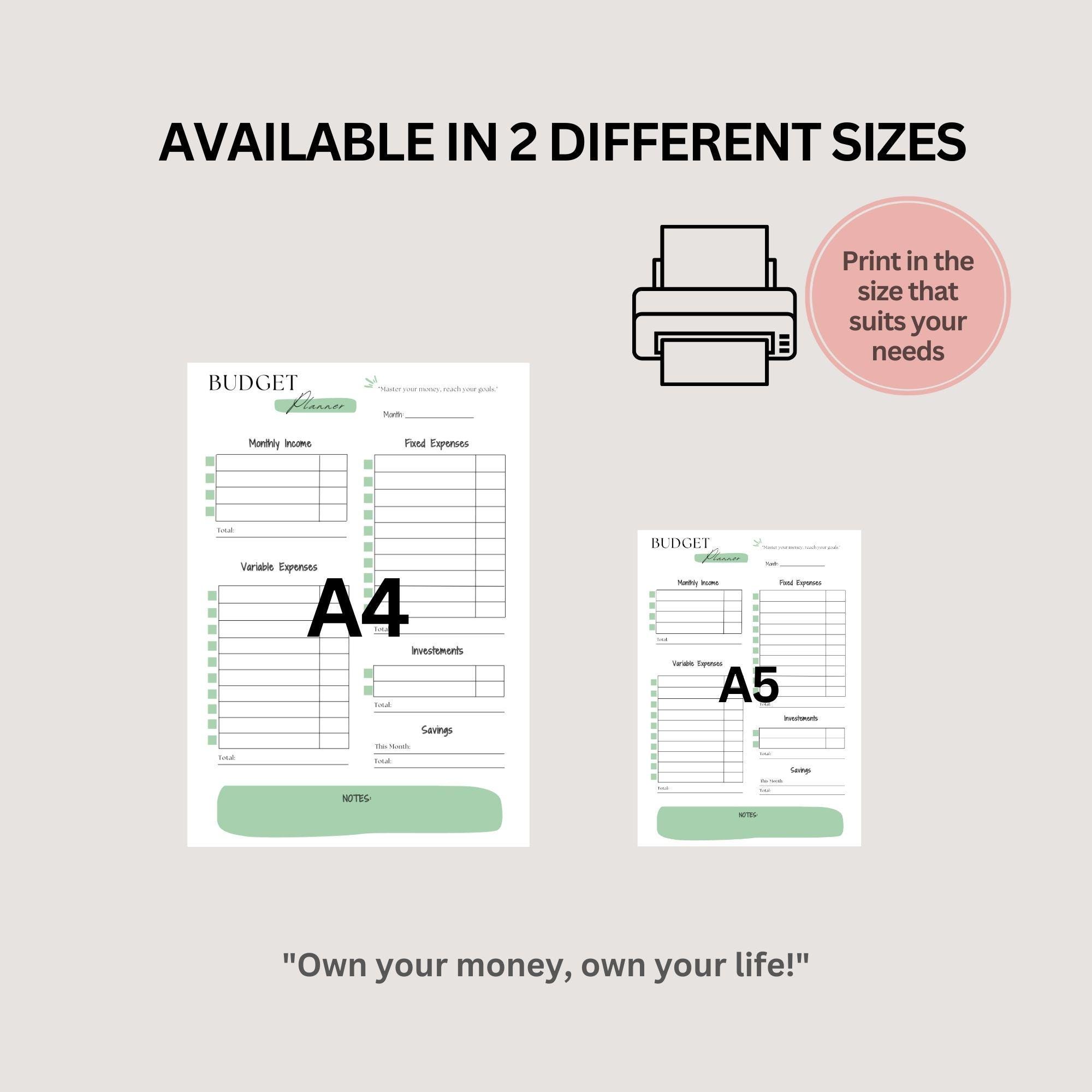 Editable Budget Planner - Printable Monthly Budget Sheet PDF, Family ...