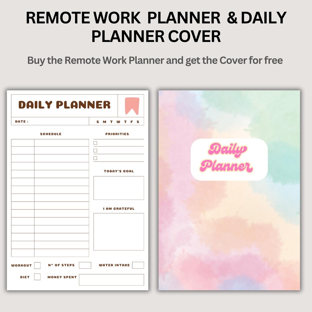 Remote Work Daily Planner | Printable A4 & A5 Work From Home Planner ...