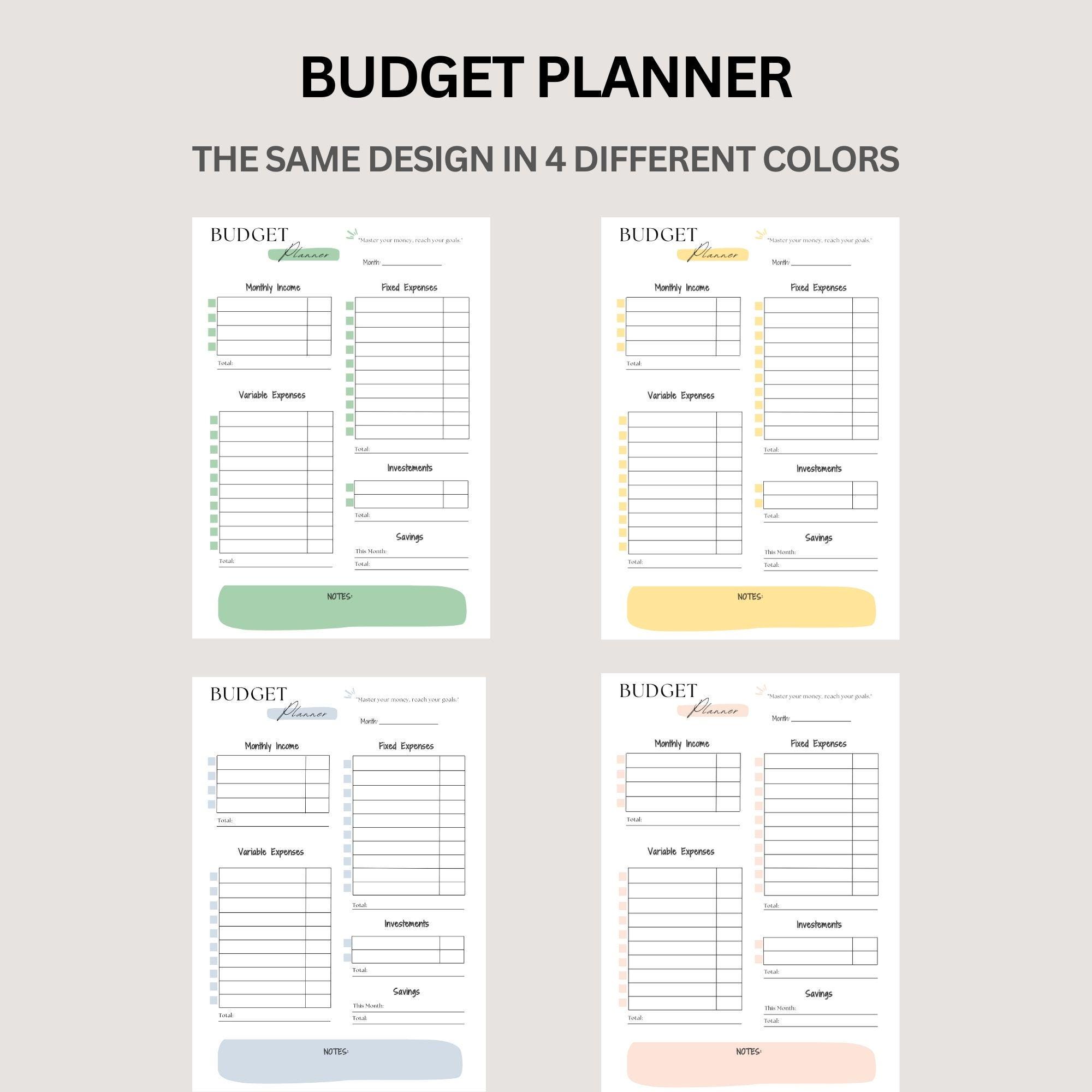 Editable Budget Planner Printable Monthly Budget Sheet PDF, Family ...