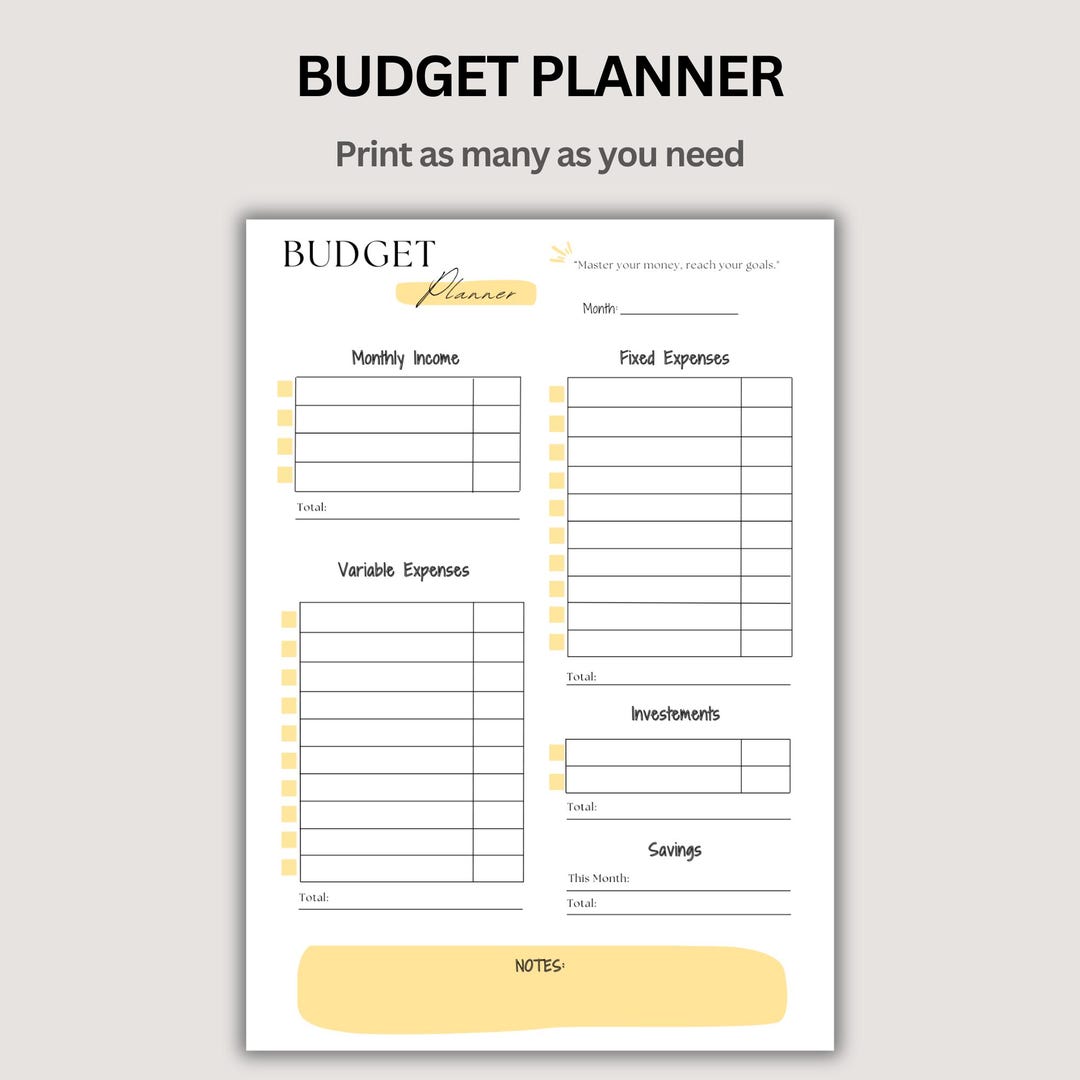 Editable Budget Planner - Printable Monthly Budget Sheet PDF, Family ...