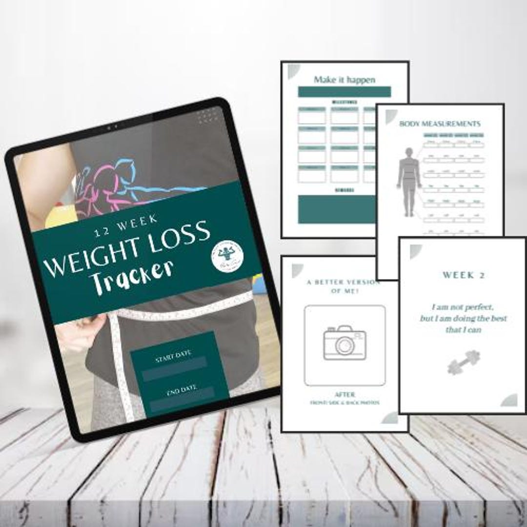 12-week Weight Loss Tracker – Printable Fitness Progress Journal (PDF ...