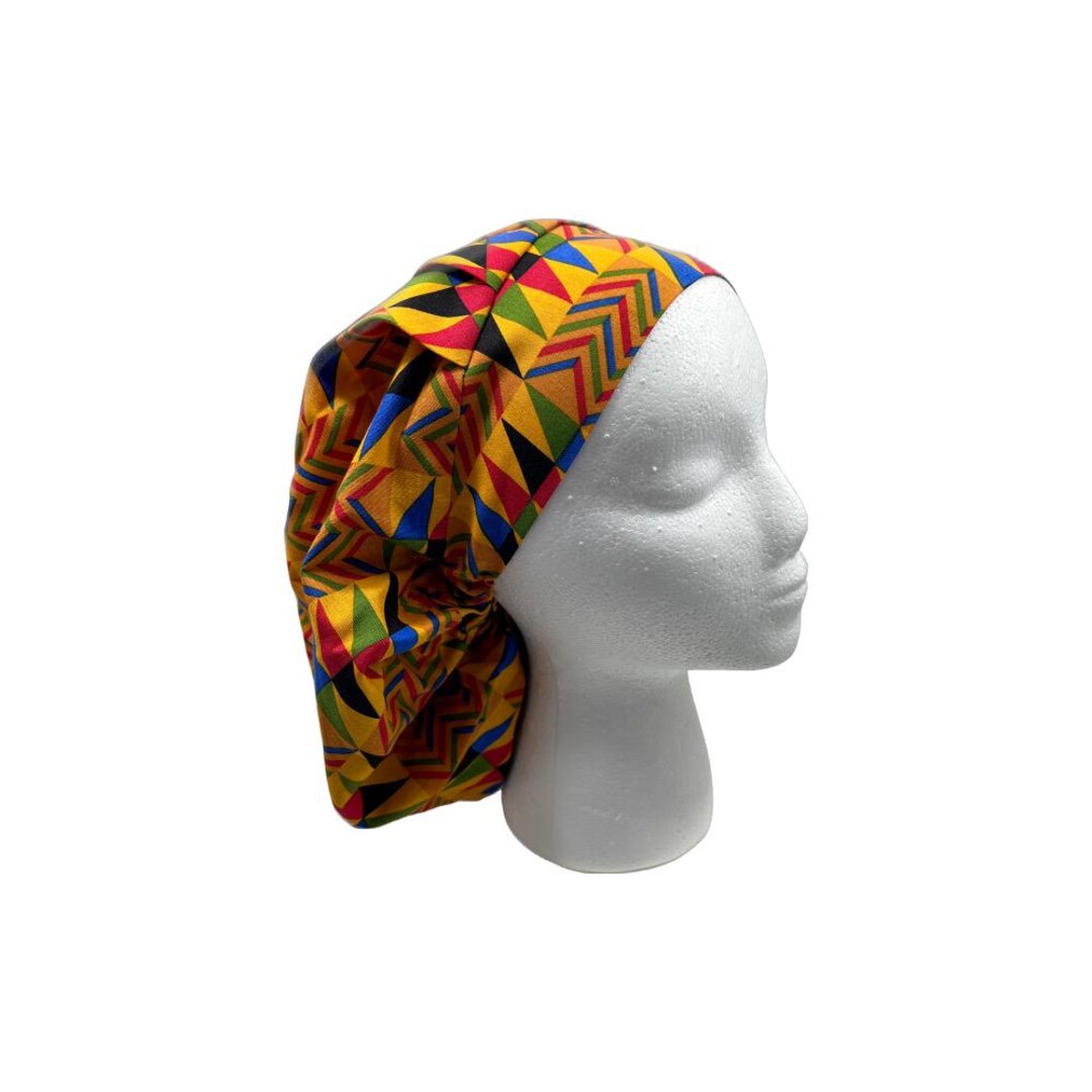 Multi-color Kente Bonnet | Bonnets for Women | Bonnets for Men Hat ...