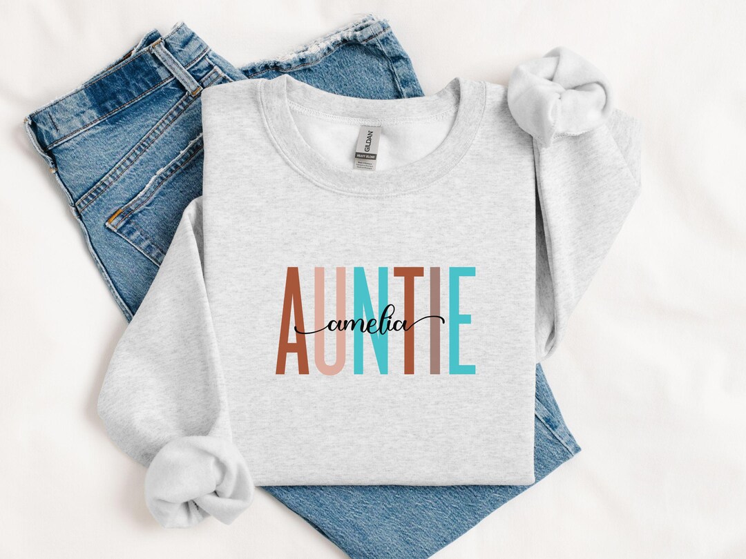 Aunt Shirt With Names, Custom Auntie Sweatshirt, Gift for New Auntie ...