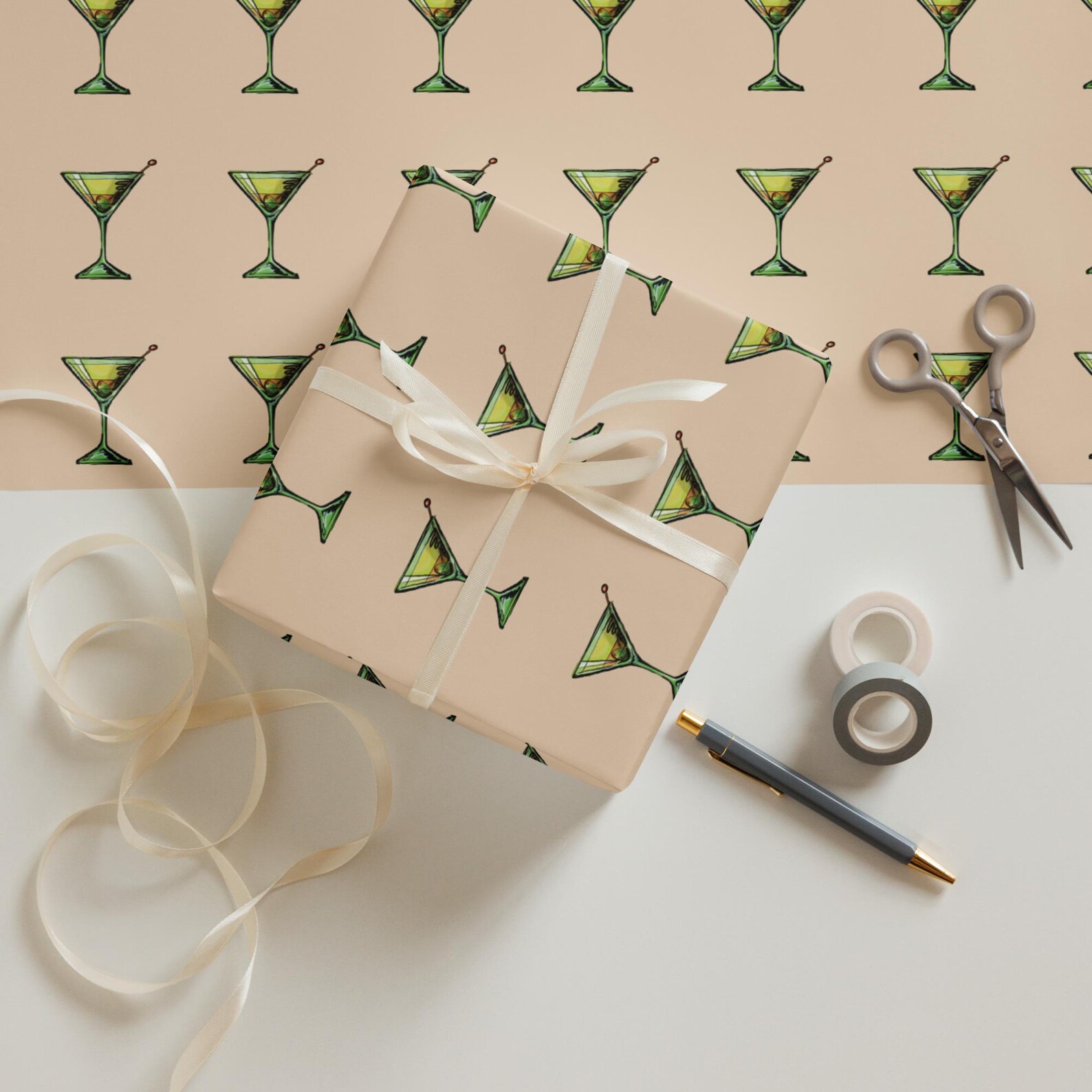 Martini Wrapping Paper - Etsy
