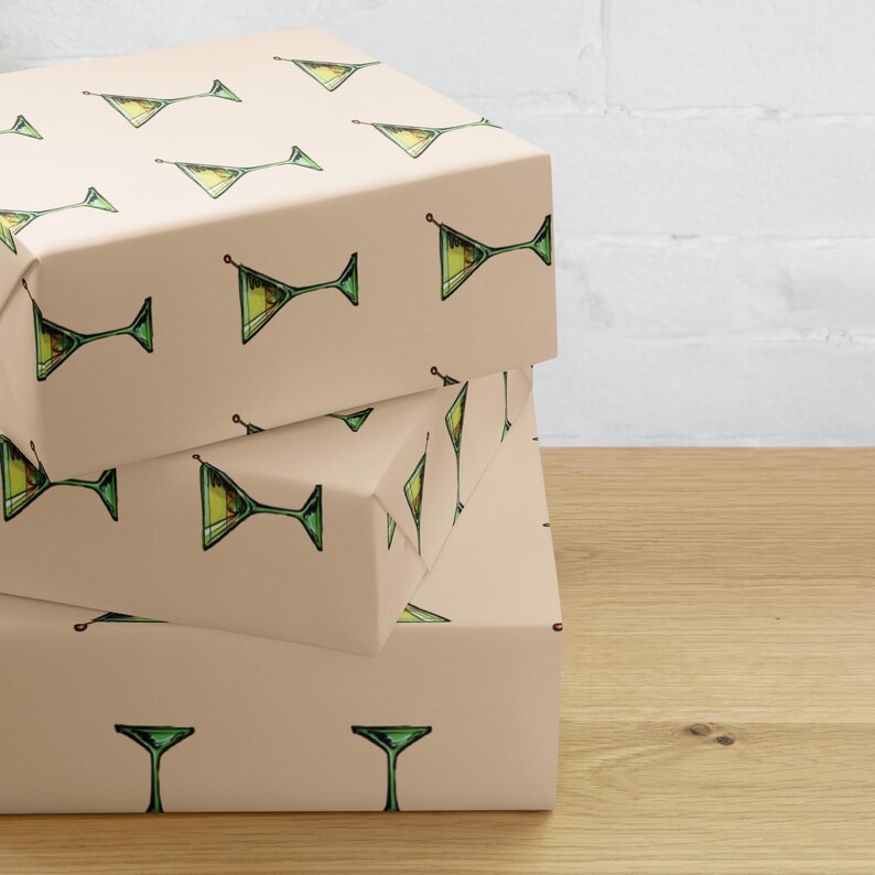 Martini Wrapping Paper - Etsy