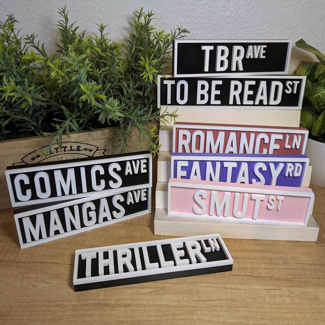 Book Library Sign, Bookish Street Signs, Library Sign 3D, Bookshelf ...