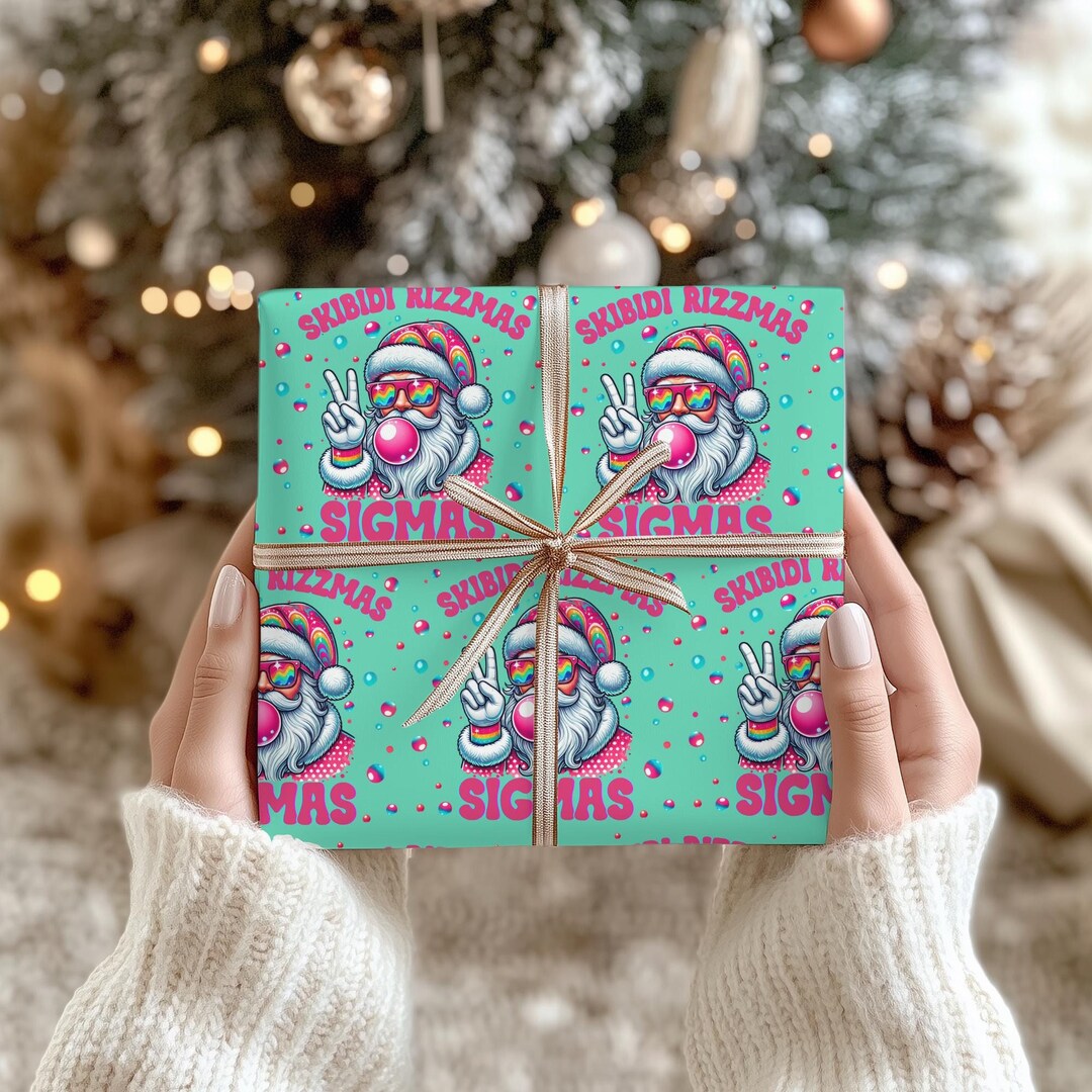 Funny Skibidi Rizzmas Santa Wrapping Paper – Sigma Rizz Gift Wrap - Etsy