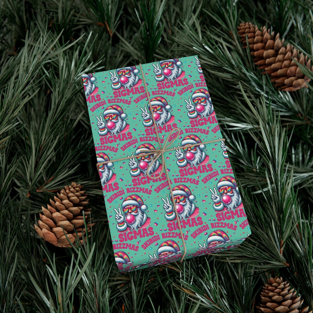 Rizz the Season Christmas Santa Gift Wrapping Paper - Rizz Holiday Gift ...