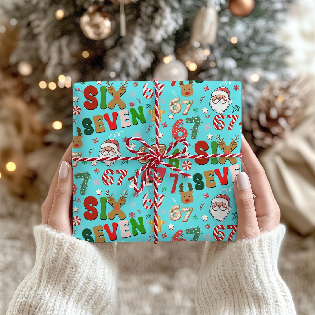 67 Meme Gift Wrap, Kids Funny Christmas Wrapping Paper, Brain Rot Gift ...