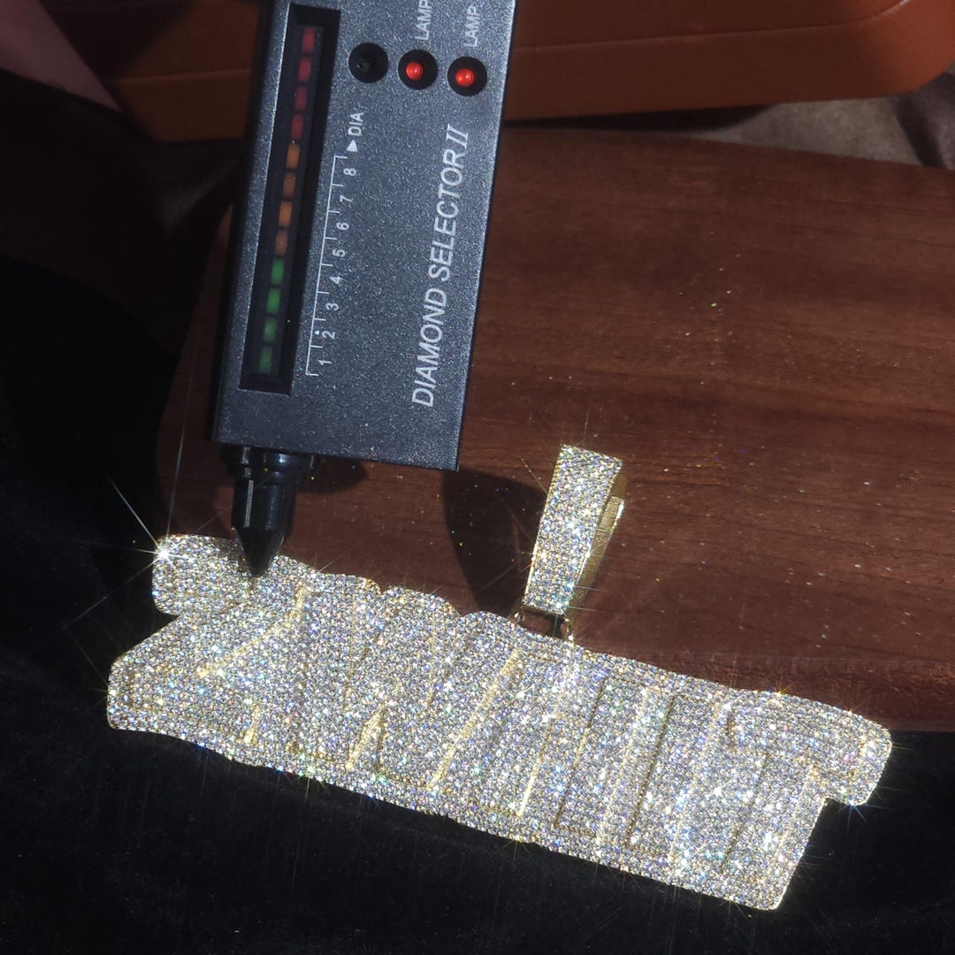 Iced Out Moissanite Diamond Personalized Letters Pendants,925 Sterling ...