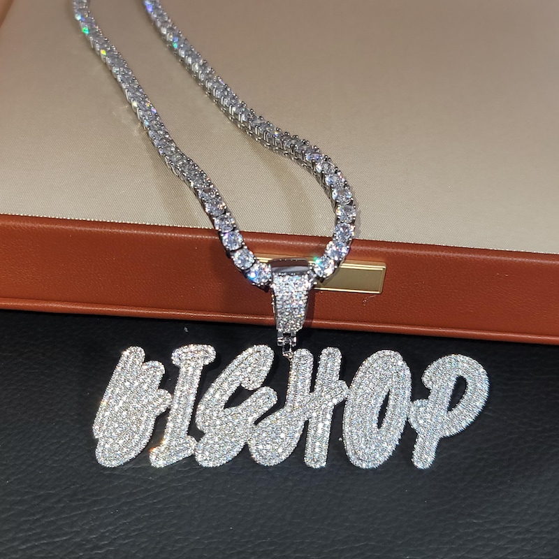 Iced Out Name Necklace - Etsy