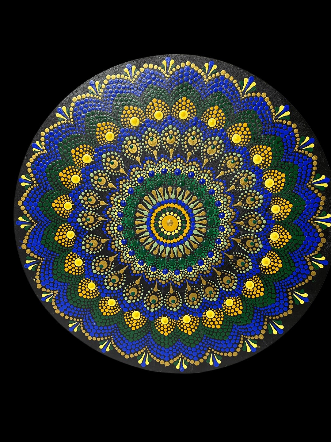 Peacock Inspired Hand Painted Mandala - Etsy