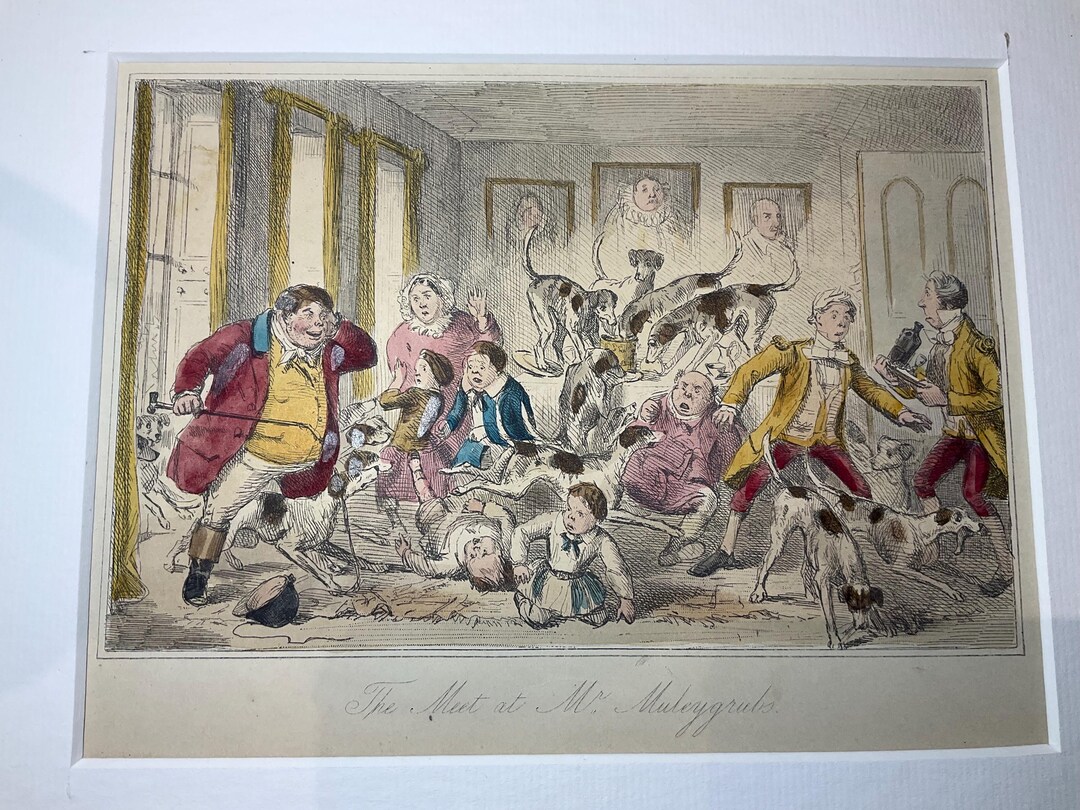 1854 John Leech Handley Cross Mr Jorrocks Hunt Mounted Print. Original ...