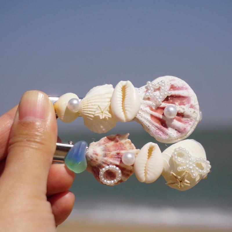Sea Shell Hair Clips - Etsy