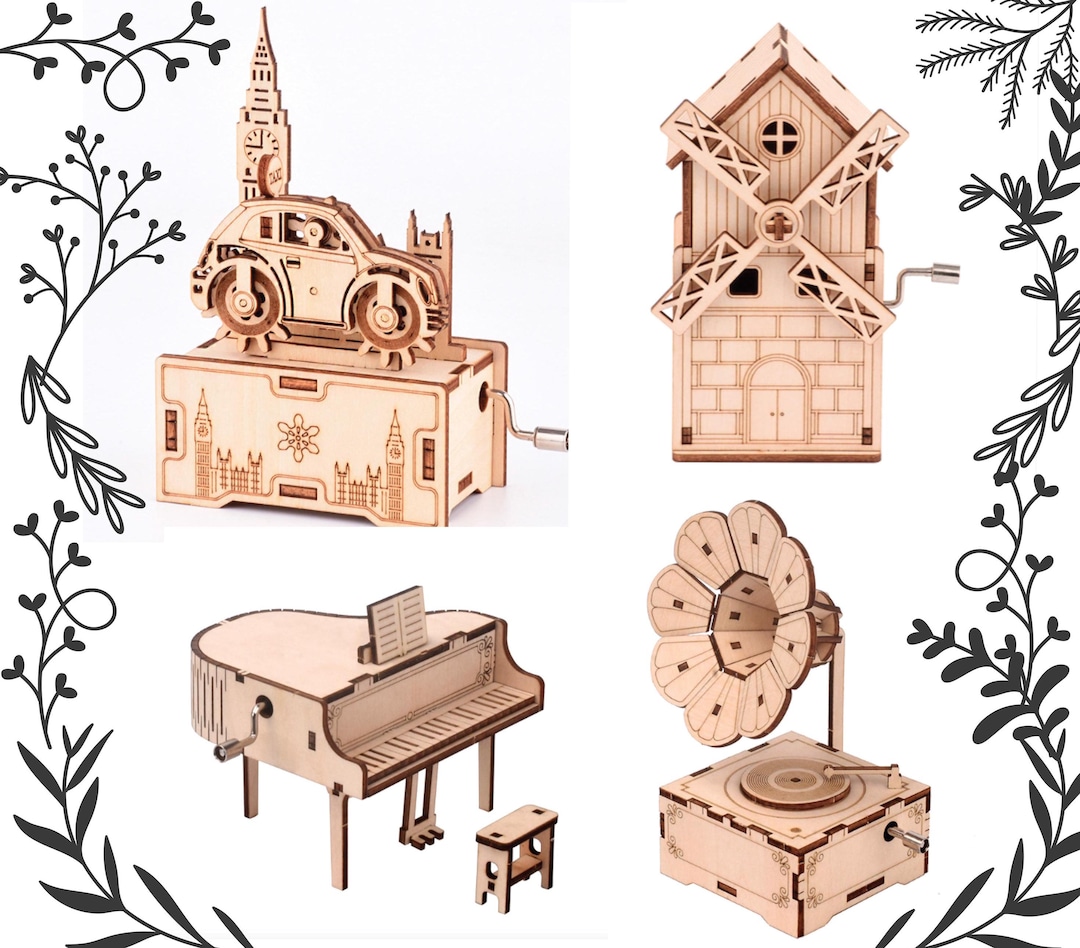 DIY Wooden 3D Puzzle Music Box , Craft Kit for Teens & Adults, STEM ...