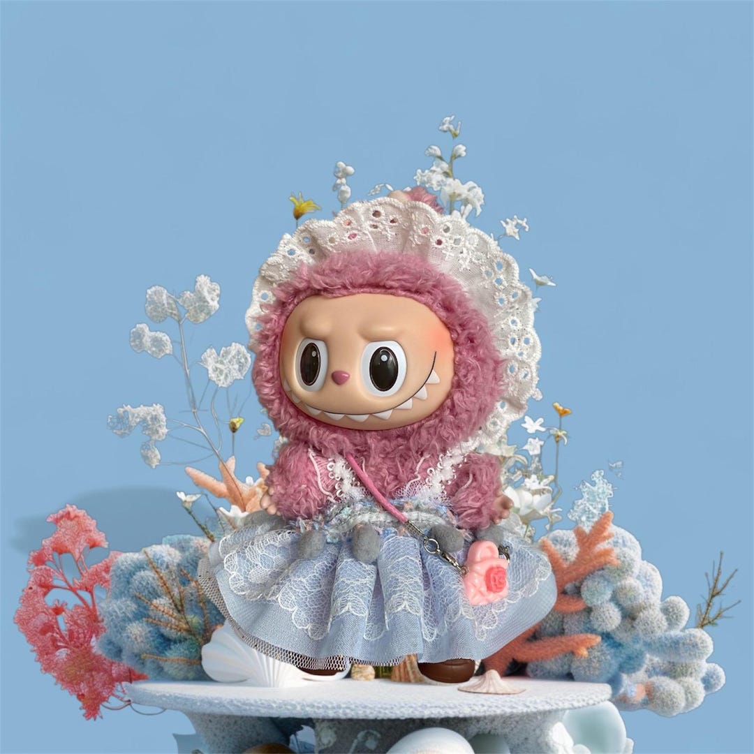 Blue Lace Bonnet Outfit Set for Monster Doll/ 4 Pieces With Accessory ...