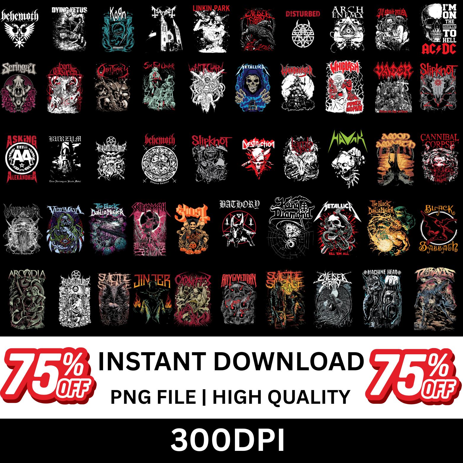 Metal Band Logo Bundle: DTF Sublimation & POD Designs (PNG Files) - Etsy