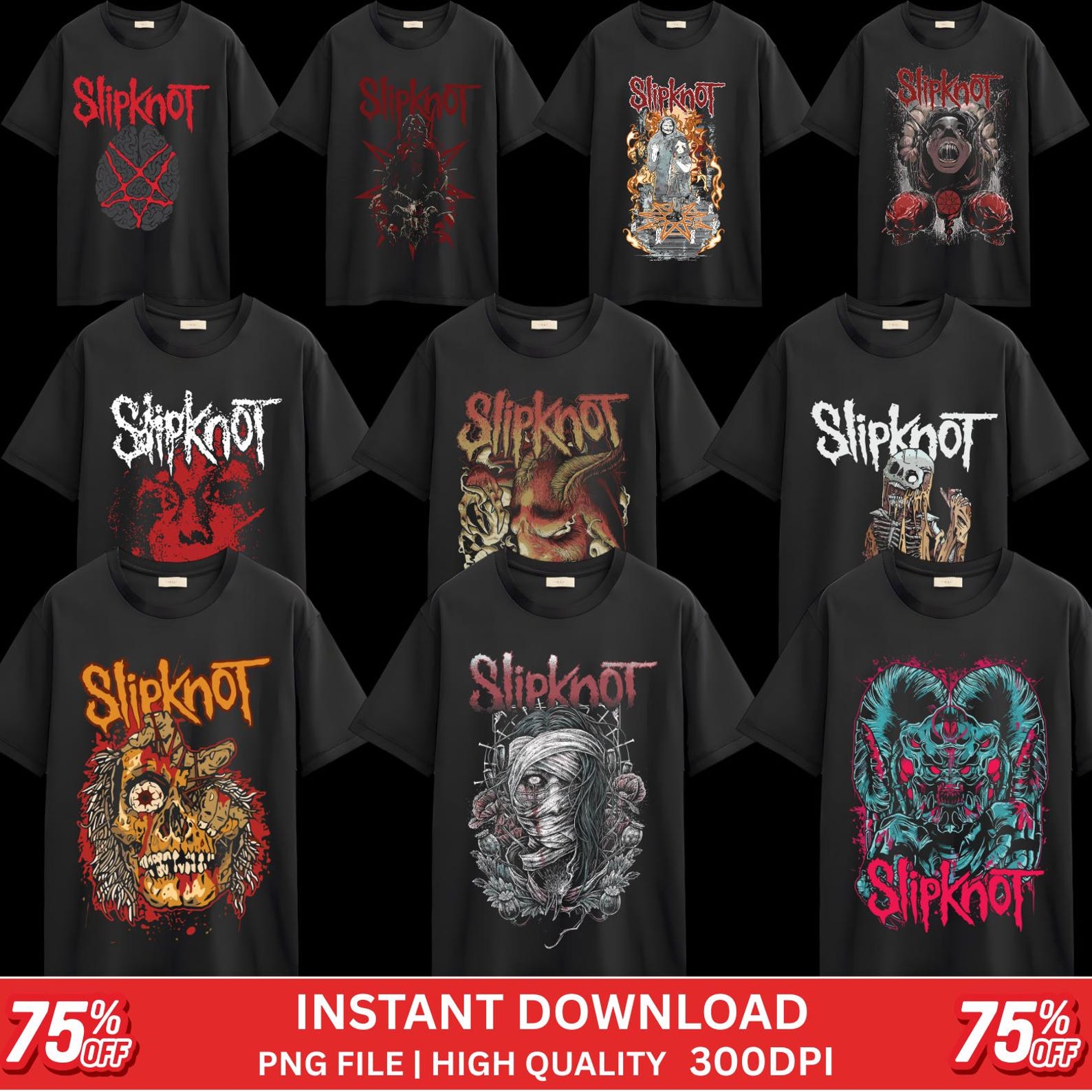 Slipknot Band PNG Bundle | Vintage Skull Graphics (digital Download) - Etsy