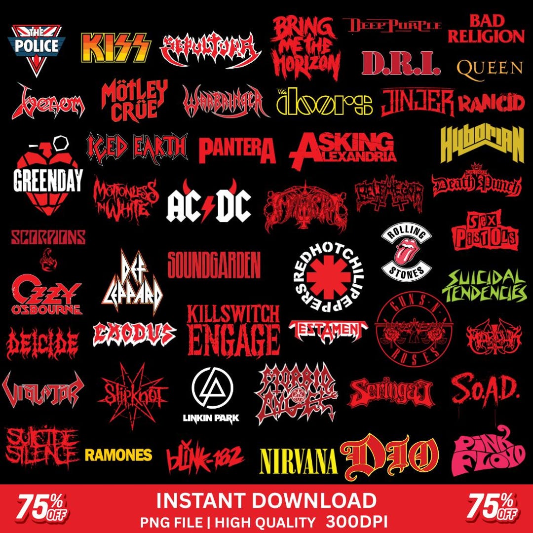 Metal Band Logo Bundle | DTF Sublimation Designs (digital Download) - Etsy